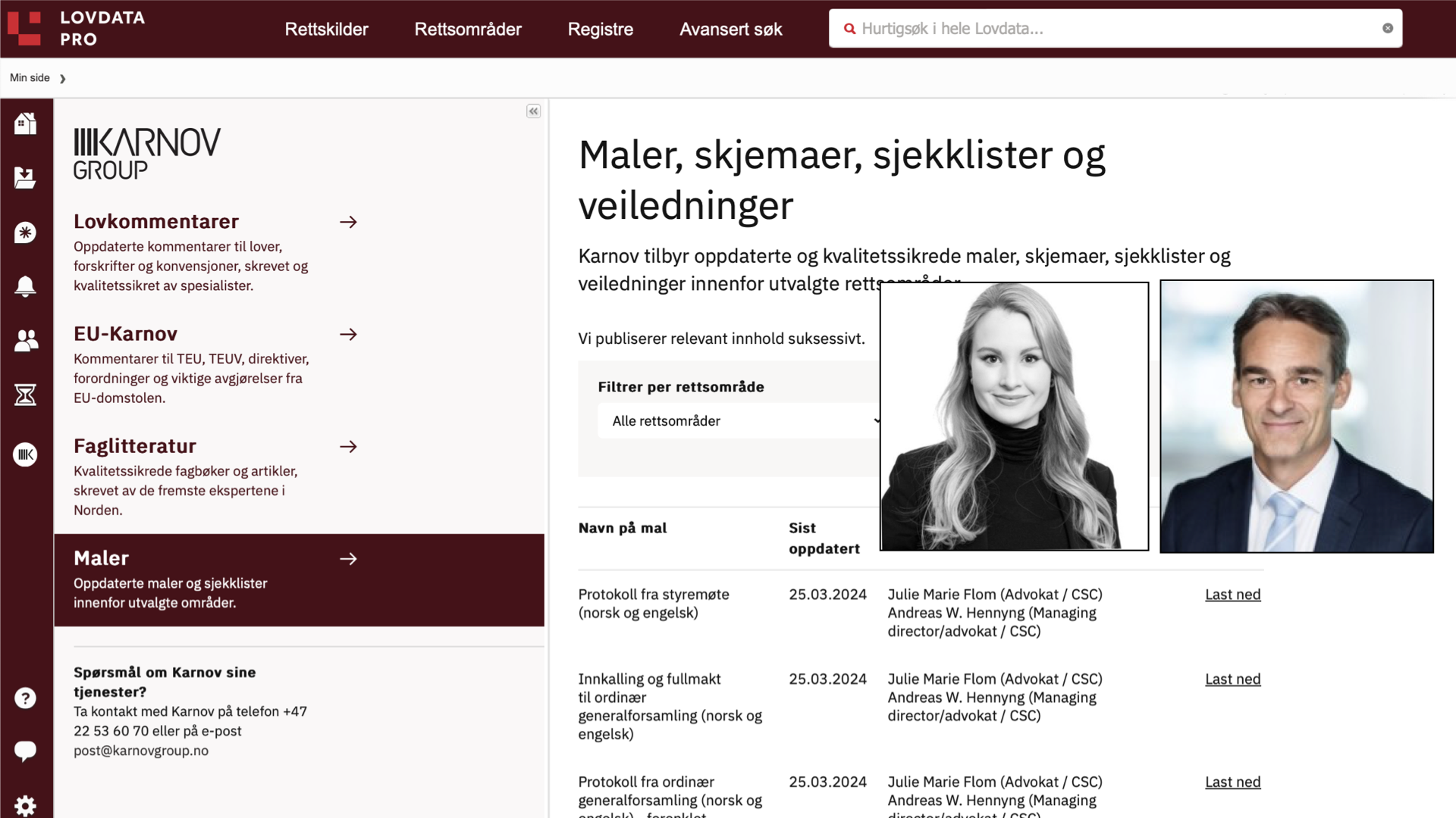 Nye maler for styremedlemmer tilgjengelig i Karnov-tillegget i Lovdata Pro